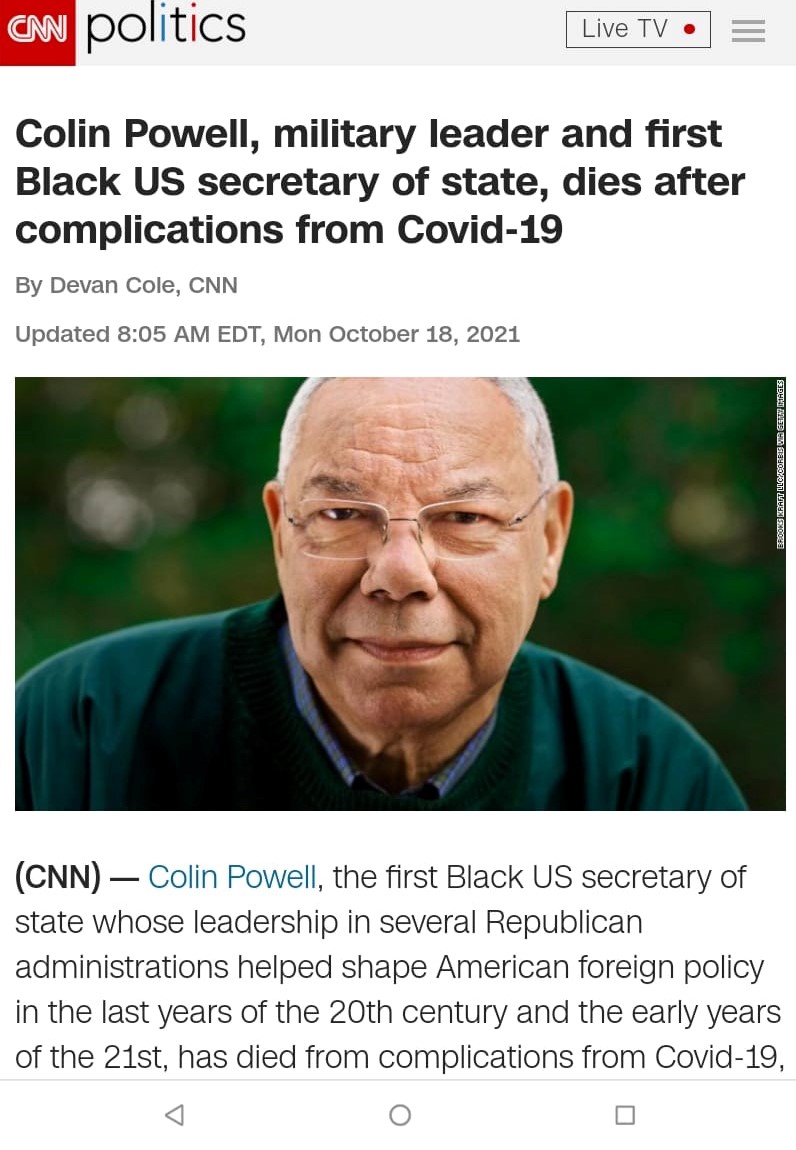 Colin Powell, military leader and first Black US secretary of state ...